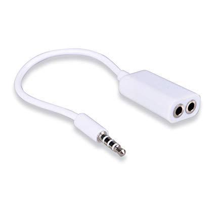 3.5mm Audio Jack Stereo Headphone Splitter Cable Adapter- White | Daraz ...