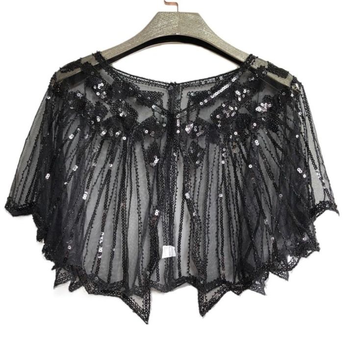 Elegant Ladies Evening Dress Accessories Sequins Shawl Wraps Party ...