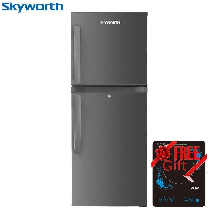SKYWORTH SRD-325WTA Double Door 280 Liters Refrigerator_ Dark Gray ...
