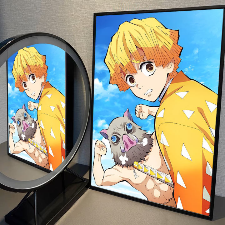 Zenitsu Agatsuma Demon Slayer Whitepaper Poster Fancy Wall Sticker for ...