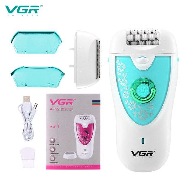 VGR V-722 2 in1 Rechargeable Cordless Professional Hair Removal Appliances Electric Epilator ...