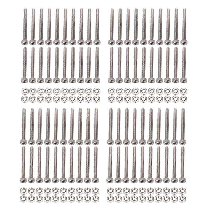 M2 x 20mm Long Hex Socket Knurled Cap Screws Bolts Nuts Set 80Pcs ...