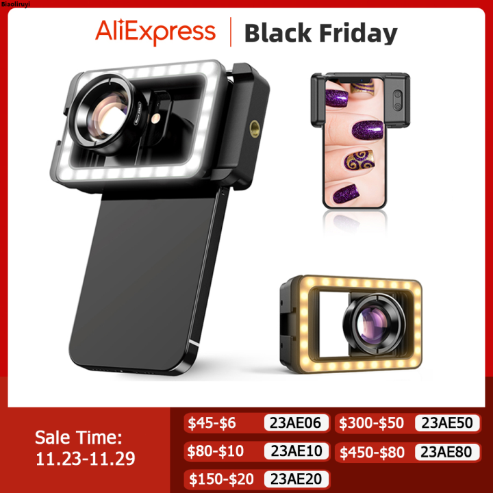 BiaoliruyiAPEXEL New Upgrated 4k HD 100mm macro lens With LED Fill ...