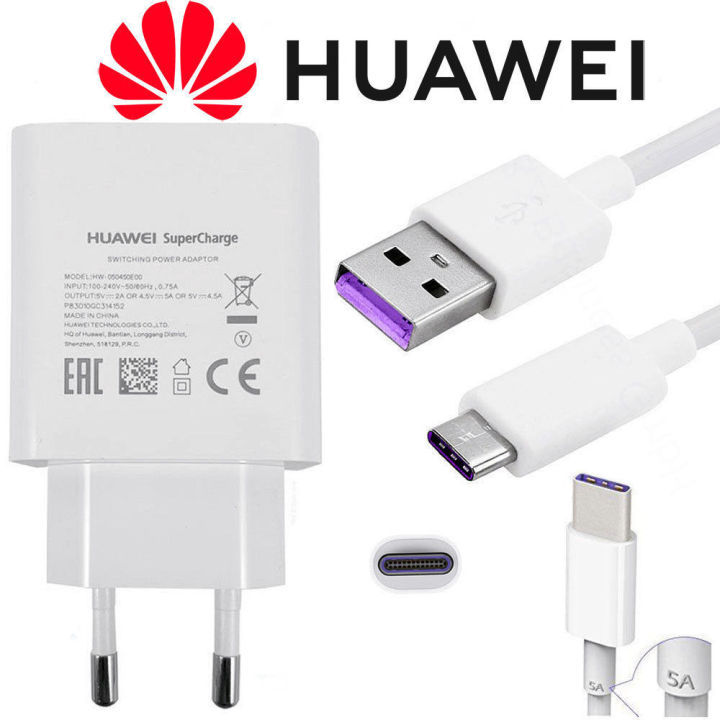Huawei USB Type-C 5V 2AOr 4.5A -22.5W Quick And Very Fast Charger Set ...