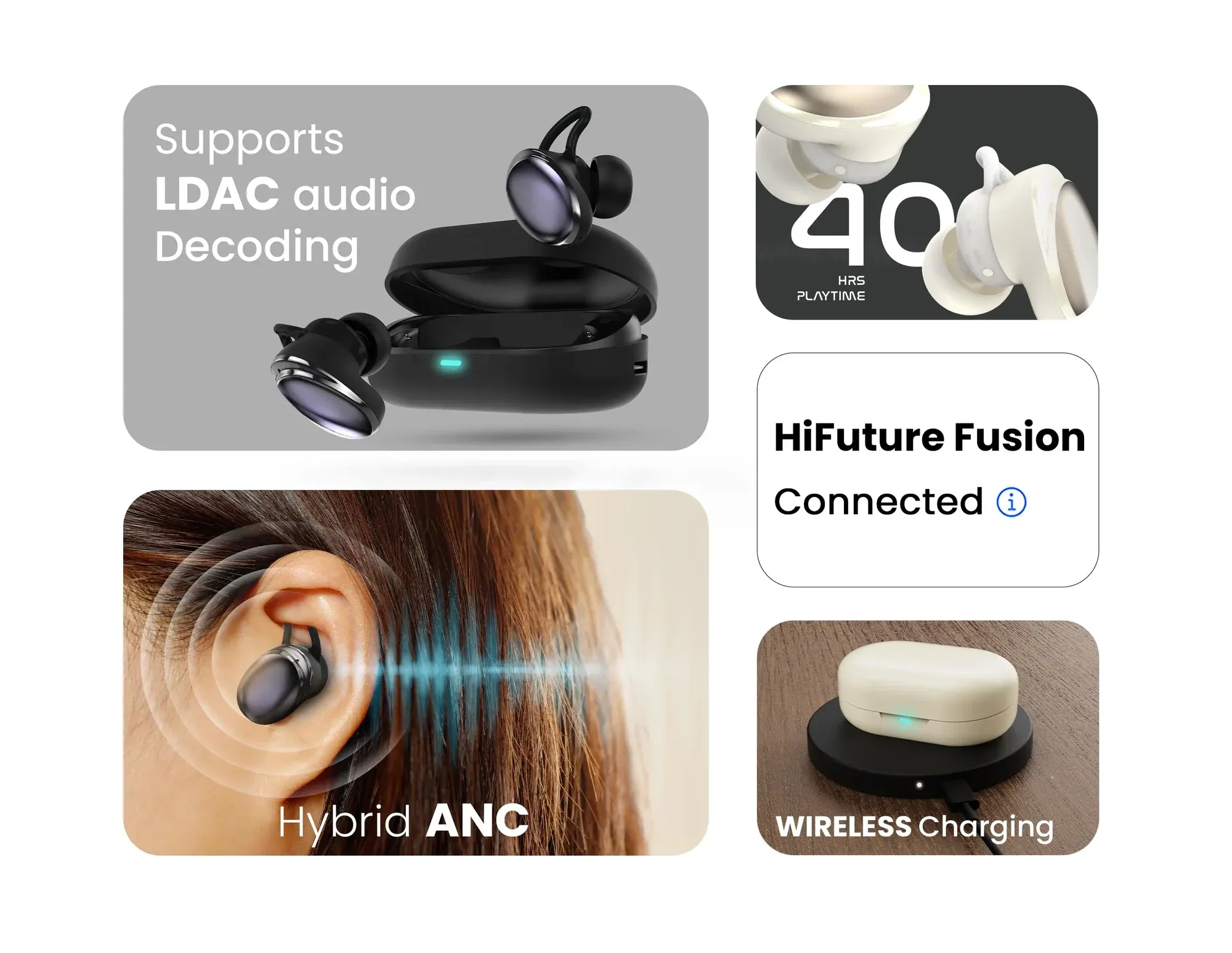 Hifuture Fusion Earbuds - White | Jeevee