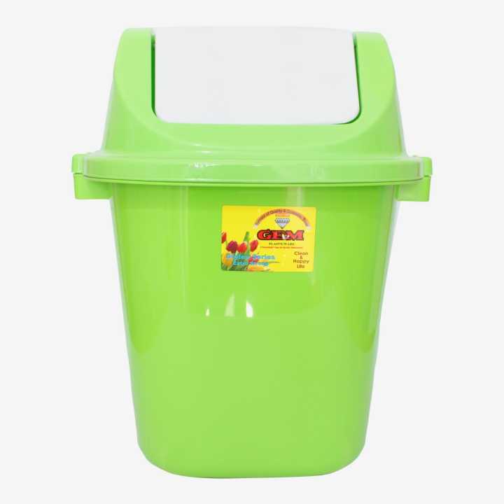 Green Color Gem Plastic Swing Dustbin 409 | Daraz.com.np