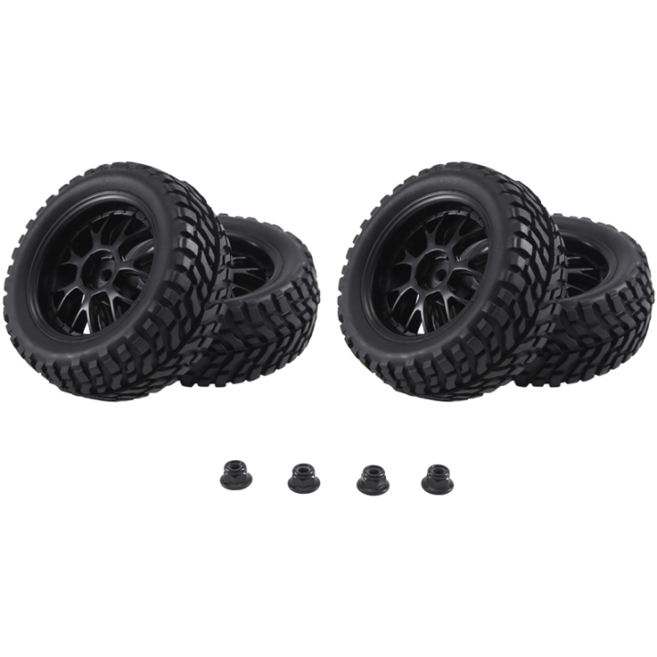 4Pcs 75mm Plastic Wheel Rim Rubber Tire Universal for All 1/10 RC On ...