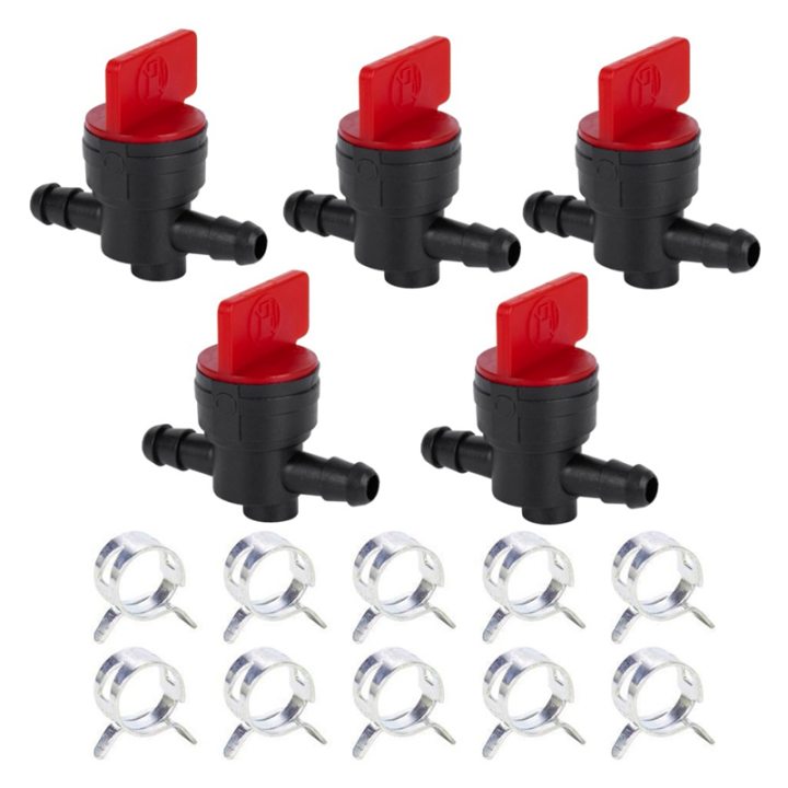 5Pcs 494768 698183 Fuel Shut Off Valve with Clamp for 1/4 Inch Fuel ...