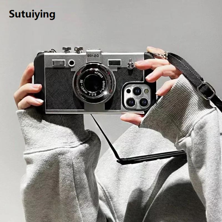 Sutuiying Emily In Paris 3D Retro Camera Design Leather Case For iPhone ...