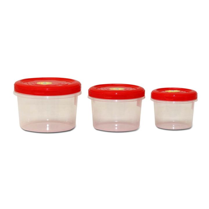 Bagmati Set Of 3 Red Mini Plastic Container | Daraz.com.np