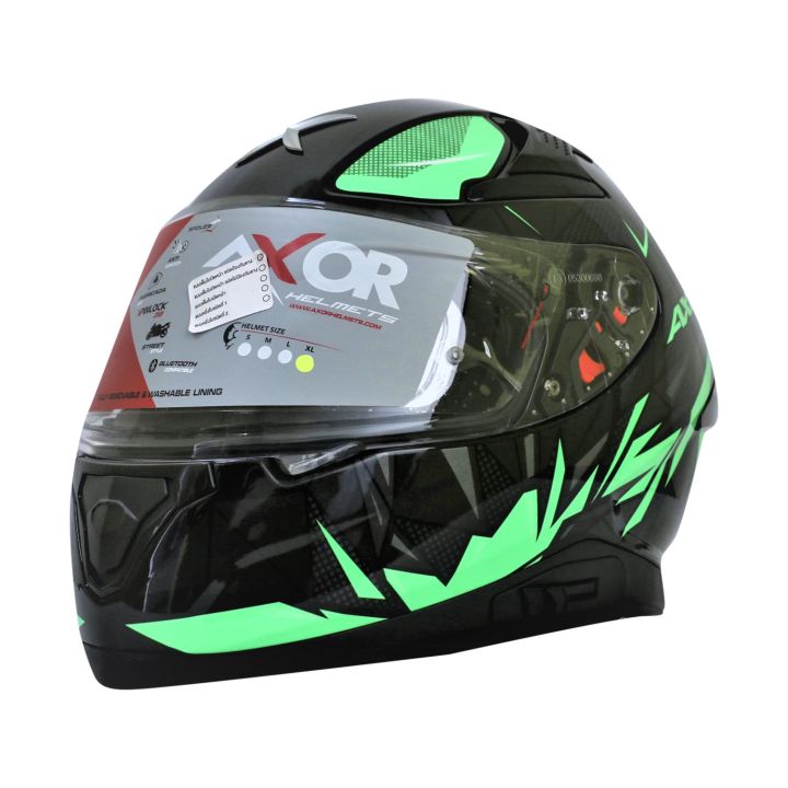 Axor Apex Hunter Full Helmet Green With Pin Lock And Double Visor ...