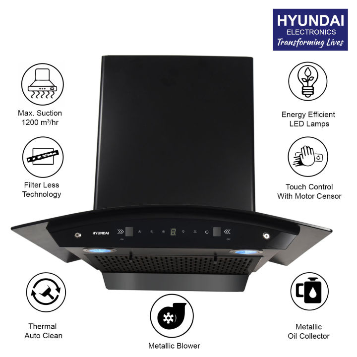 KA Range Hood Antonio Auto Clean BLK90 Kitchen chimney-Motor Sensor ...
