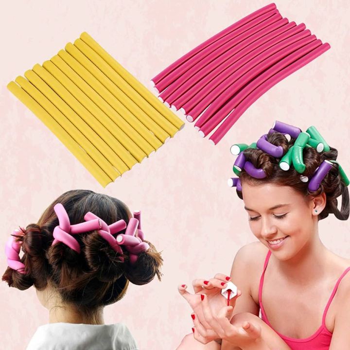 Hair Curling Flexi Rods 10 Pieces Magic Hair Foam Hair Rollers Soft ...