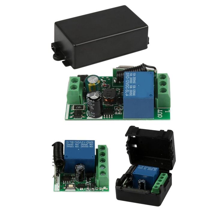 2 Pcs Universal 433 MHz 1 Channel Remote Control Switch Wireless Relay ...