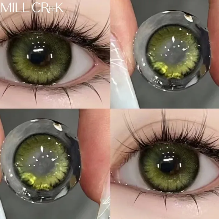 2 【HOT】 MILL CREEK Color Contact Lenses Yearly Myopia Lenses With ...