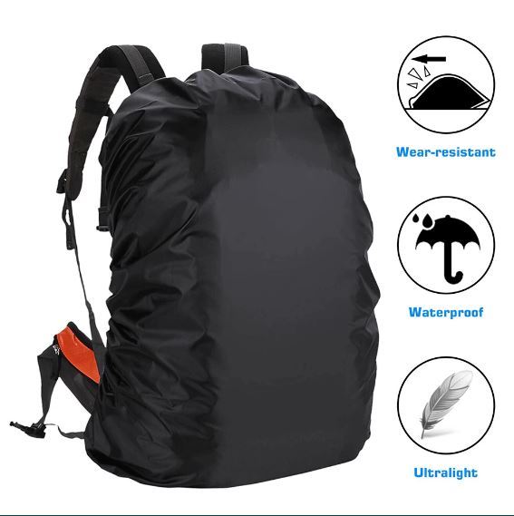 Black Water & Dust Proof Cover For Backpacks | Adjustable Elastic ...