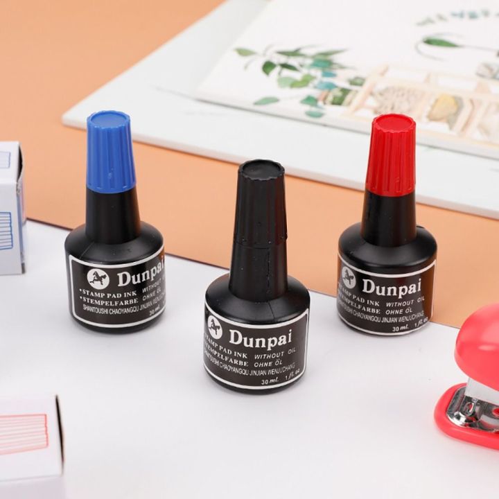 Portable 30ML Stamp Pad Ink Red/Blue/Black Non-erasable Marker Pen Ink ...