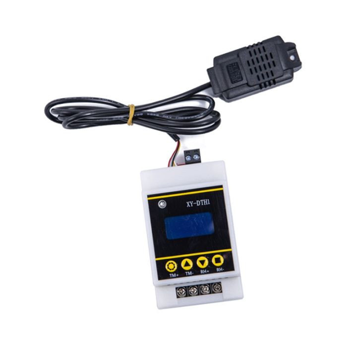 10A LCD Rail Digital Display Thermostat Temperature Humidity Controller ...