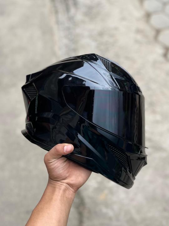 Steelbird Sharp Plain Gloss Black Full Face Motorcycle Helmet | Daraz ...