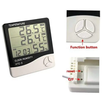 Humidity Clock HTC-2 Digital LCD CF Temperature Humidity Meter Outdoor ...