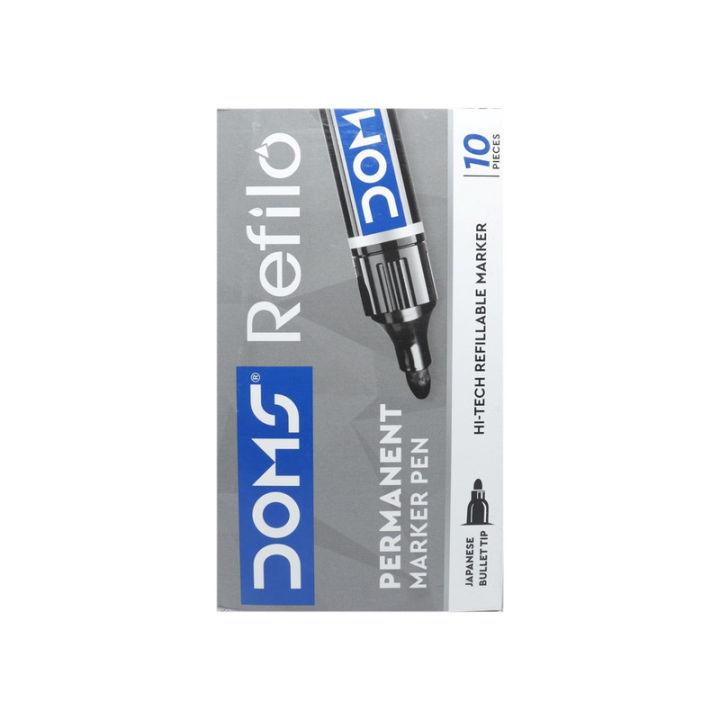 Doms Refilo Permanent Black Marker 10 Units | Daraz.com.np