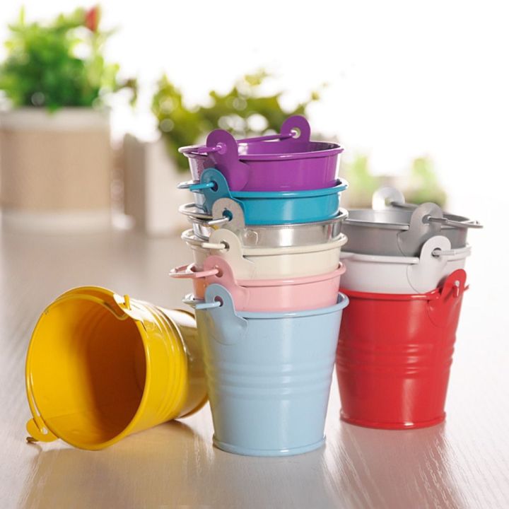 Vase Container Tinplate Flower Pot Pastoral Art Flower Barrel ...