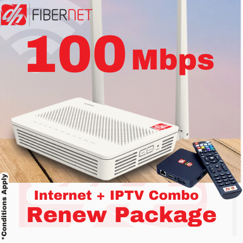 DishHome Fibernet 100 Mbps Internet+IPTV WiFi Renew Package | Daraz.com.np
