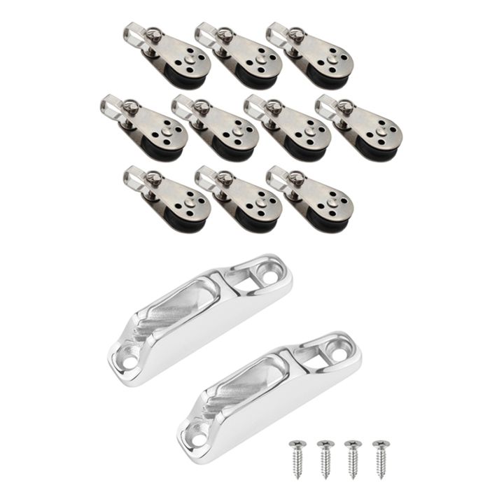 QUANBU 10 Pcs Marine Boat Pulley Blocks Rope Kayak Canoe Anchor Trolley ...