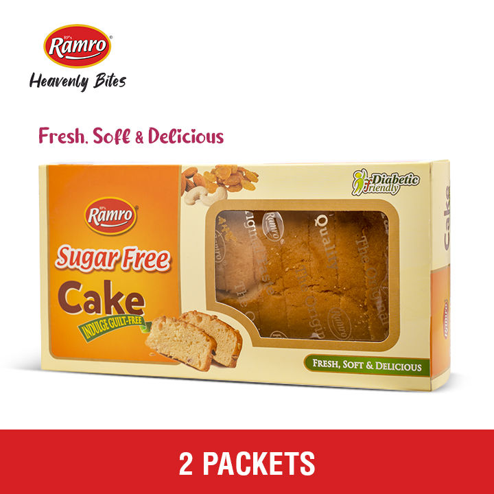 Ramro Sugar Free Sliced Cake Fresh, Soft & Delicious 200g X 2 Packet ...
