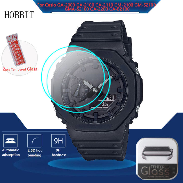 NEW 2Pcs 9H Tempered Glass Screen Protector For Casio G Shock GA-2100 ...