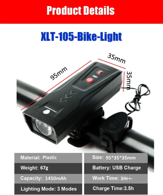 USB Rechargeable Bicycle Headlight | Daraz.com.np