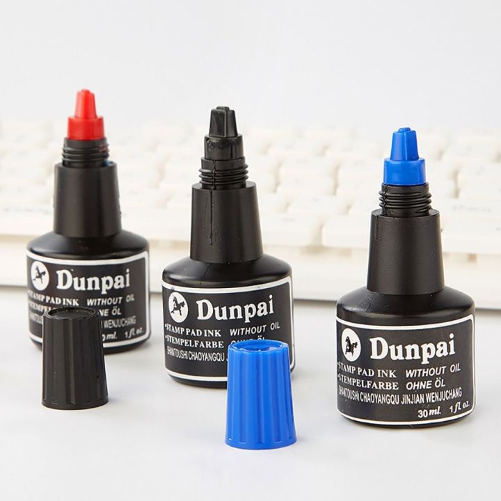Portable 30ML Stamp Pad Ink Red/Blue/Black Non-erasable Marker Pen Ink ...