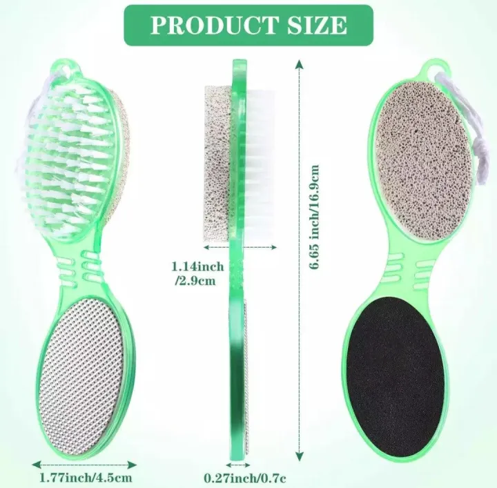 Foot Nail Scrubber Emery File -4 In 1 Pedicure Brush Set - Cleanse ...