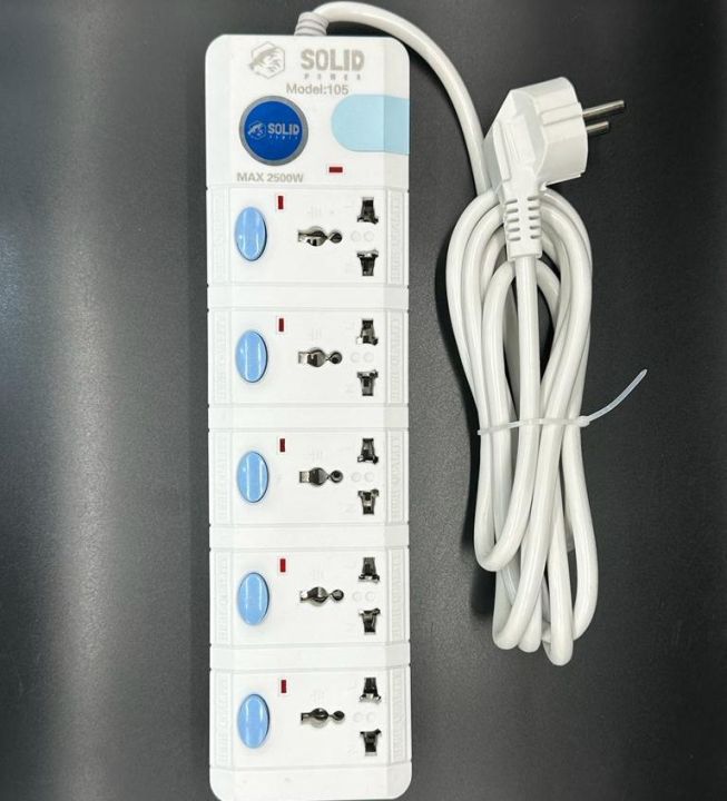 Solid Power 3 Meter Wire Good Quality 5 Socket Extension (Power ...