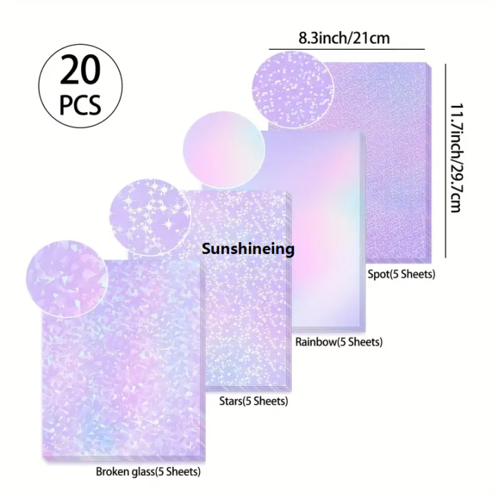 Self-adhesive, polka dots, star rainbow (pattern mixed A4, self ...