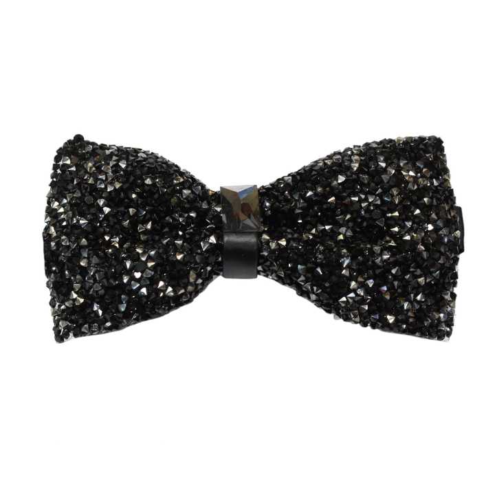 Black Sequin Rhinestone Designed Neck Bow Tie For Men | Daraz.com.np