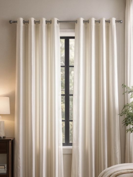 9 Multicolors 4*7 Feet 8 Rings Plain Curtain Parda For Both Window And ...