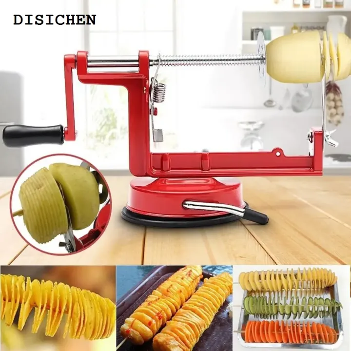 DISICHEN New Hand-cranked Potato Spiral Cutter Apple Peeler Machine ...
