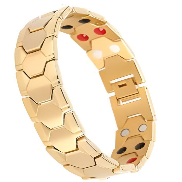 Double Magnet Bio Magnetic Bracelet Golden Colour | Daraz.com.np