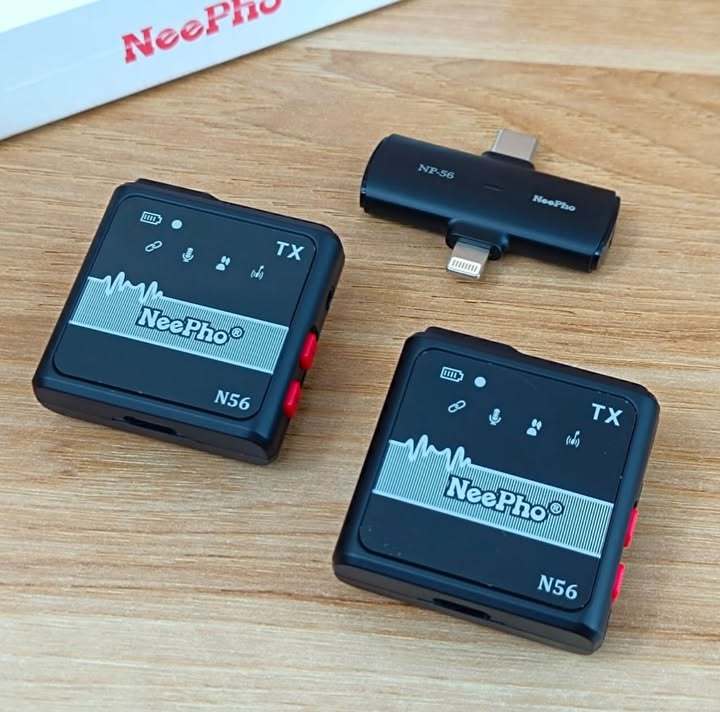 Neepho NP-56 Dual Wireless Microphone – Clip-On Mic for YouTube, Live ...