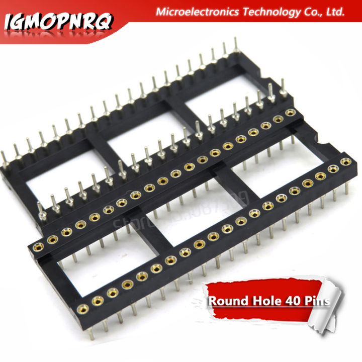 5pcs DIP40 Round Hole 40 Pins 2.54MM DIP IC Sockets Adaptor Solder Type ...
