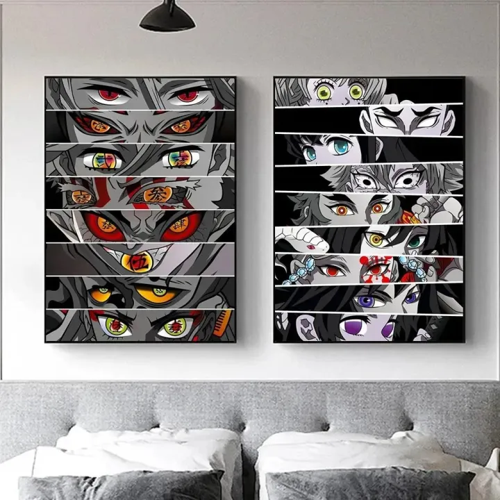 as shira etsu n anime eye demon slayer kimo yaiba poster wall art ...