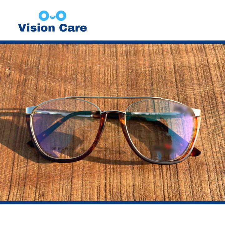 Vision Care Metal Plastic Retro Turtle Double Bridge Glasses for Men ...
