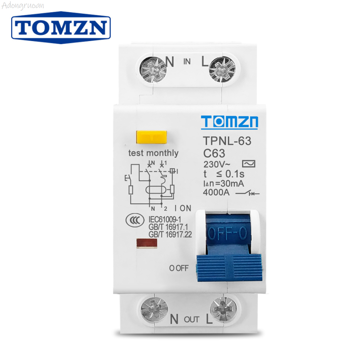 NEW Adongruoan TPNL DPNL 230V 1P+N Residual Circuit Breaker with over ...