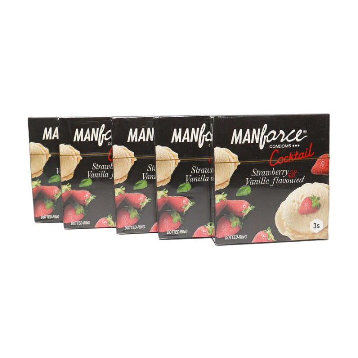 Manforce Strawberry&Vanilla Flavoured Condoms 3Pcs Sets Of 5 | Daraz.com.np