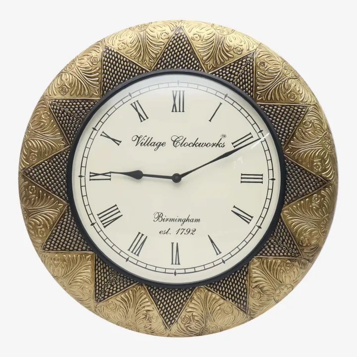 Golden Color Wall Clock | Daraz.com.np