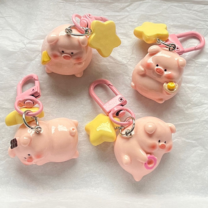 2025 New Three Dimensional Pink Pig Keychain Pendant Cute Animals Star ...