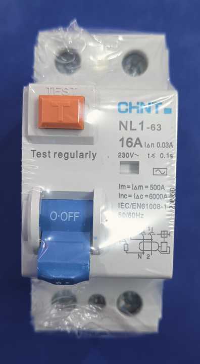Chint 2P RCCB 16A 30mA | Chint 16 Amp 2 Pole IP20 Protection Class 30mA ...