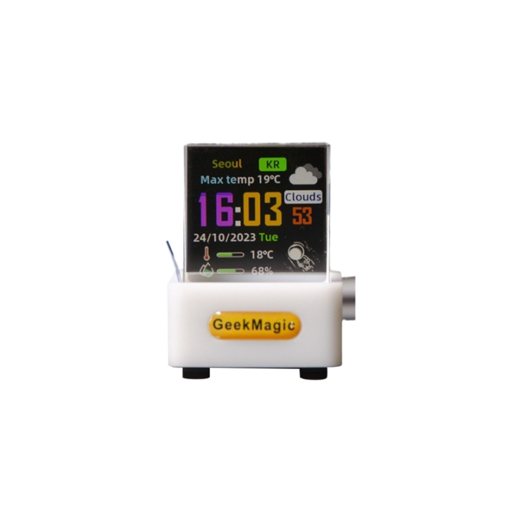 Smart Weather Station Digital Clock Mini 3D Hologram Cube Display ...