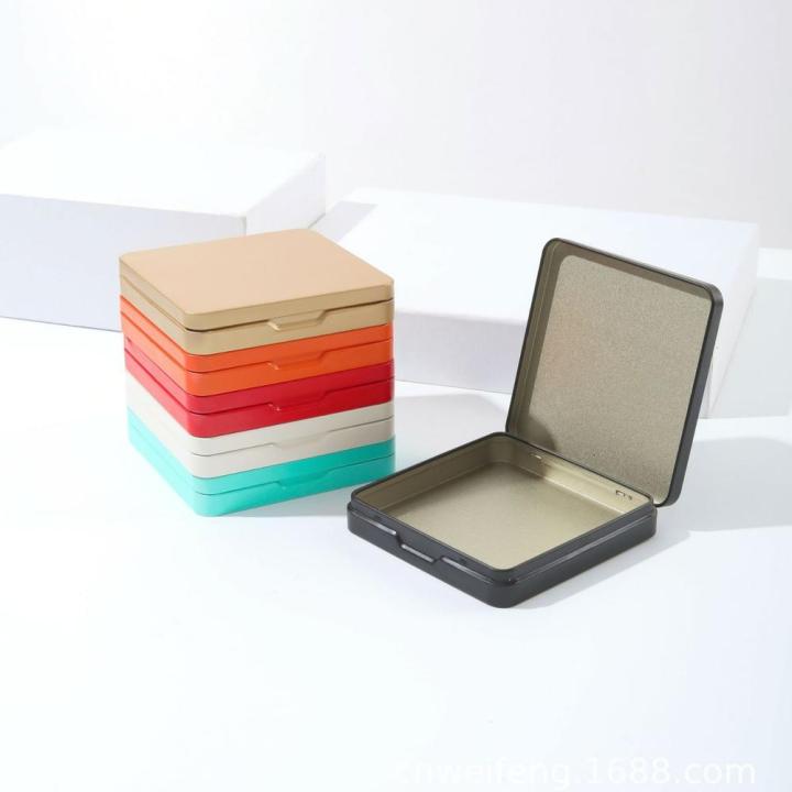 Metallic Tea Cake Box Vintage Style Small Decorative Tinplate Box Flip-Top Metal Jewelry Box for ...